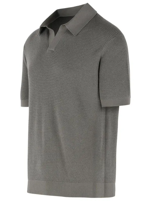 Zegna Taupe Cotton Polo Shirt - Gray