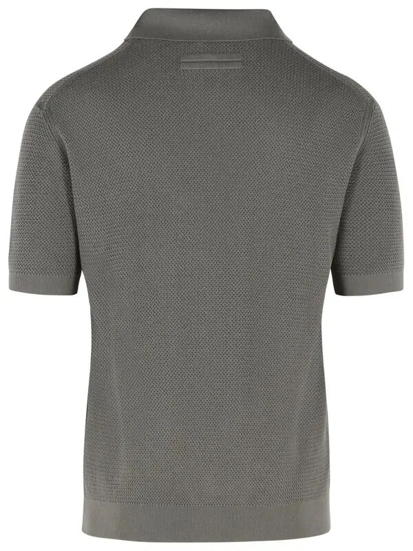 Zegna Taupe Cotton Polo Shirt - Gray