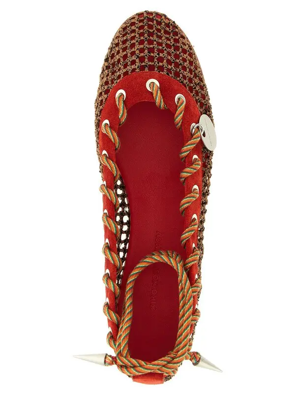 KIKO KOSTADINOV Reticella Ballet Flats With Multicolor Thread Tie