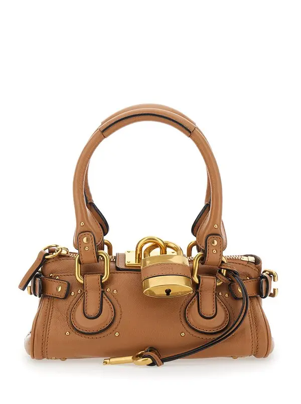 Chloé Paddington Leather Handbag With Lock - Brown