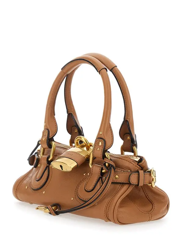 Chloé Paddington Leather Handbag With Lock - Brown