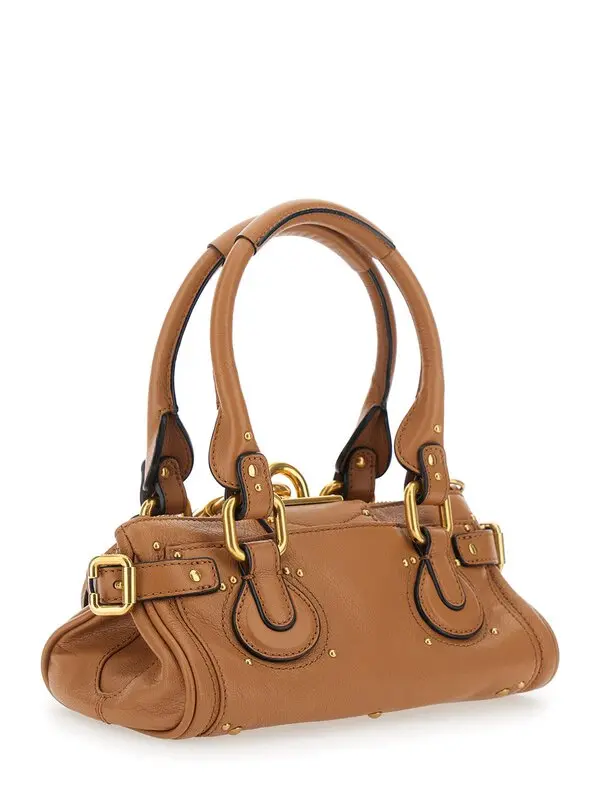 Chloé Paddington Leather Handbag With Lock - Brown