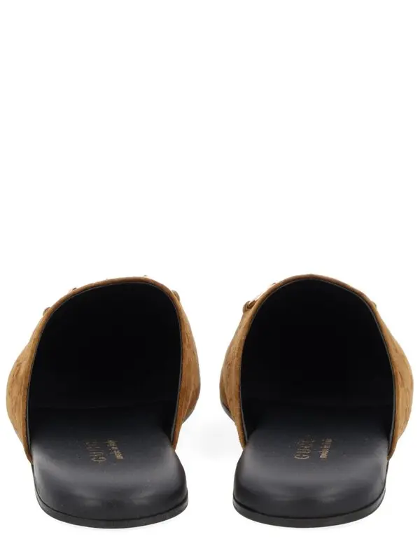 Gucci Sabot With Gold Tone Horsebit Detail