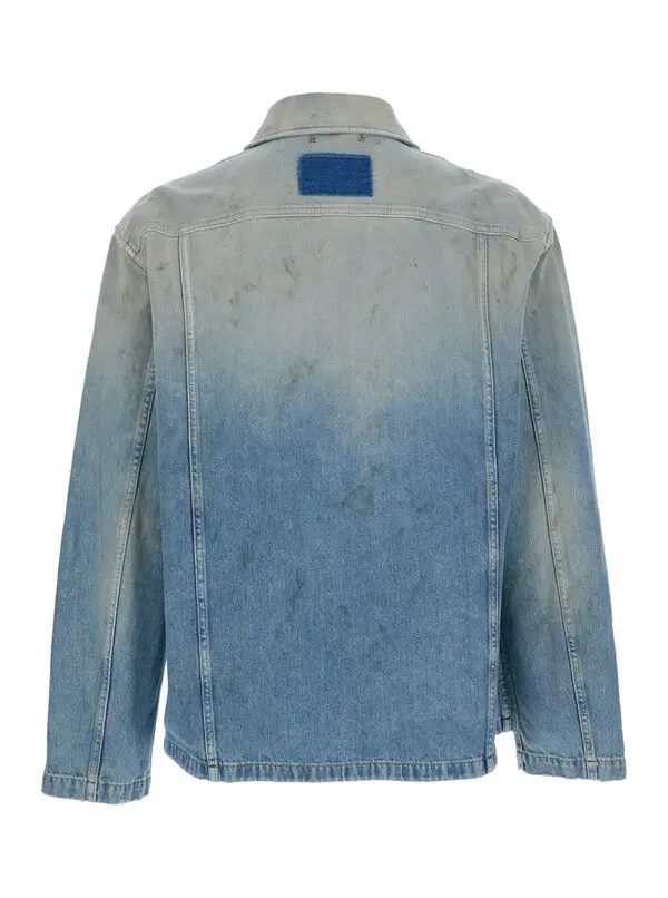 GOLDEN GOOSE Denim Jacket With Logo Patch - Multicolor