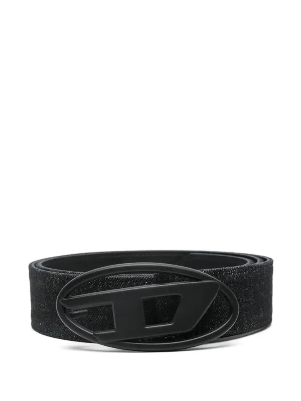 DIESEL® Oval D Leather Belt - Black