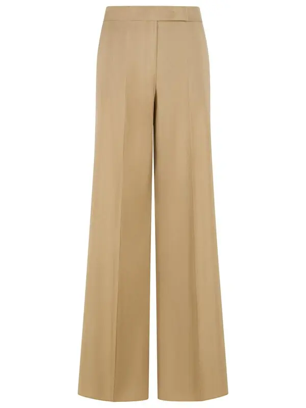 Max Mara Bronte Virgin Wool Blend Wide Leg Pants - Cream