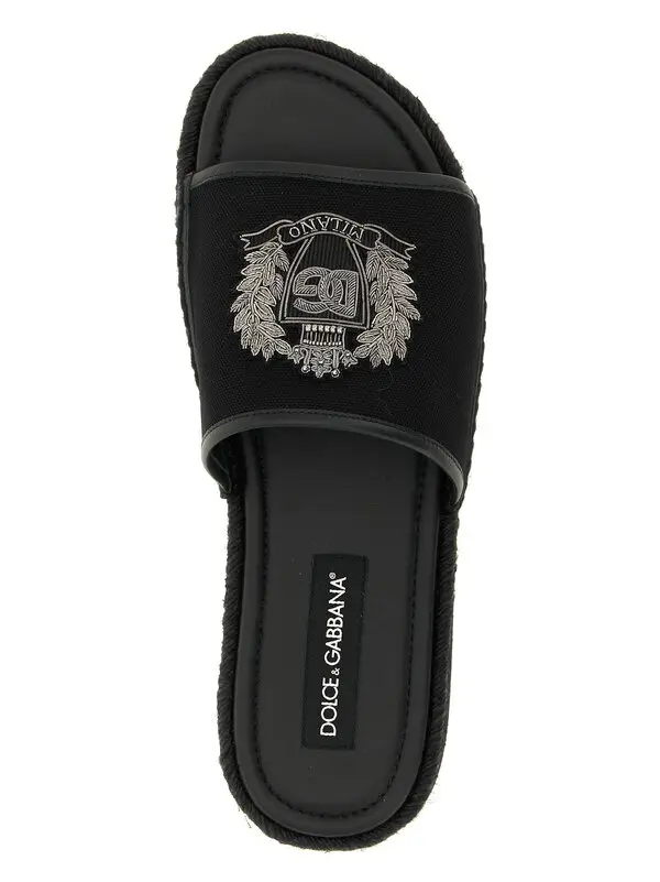 Dolce & Gabbana Cross-stitch Espadrille Sandals