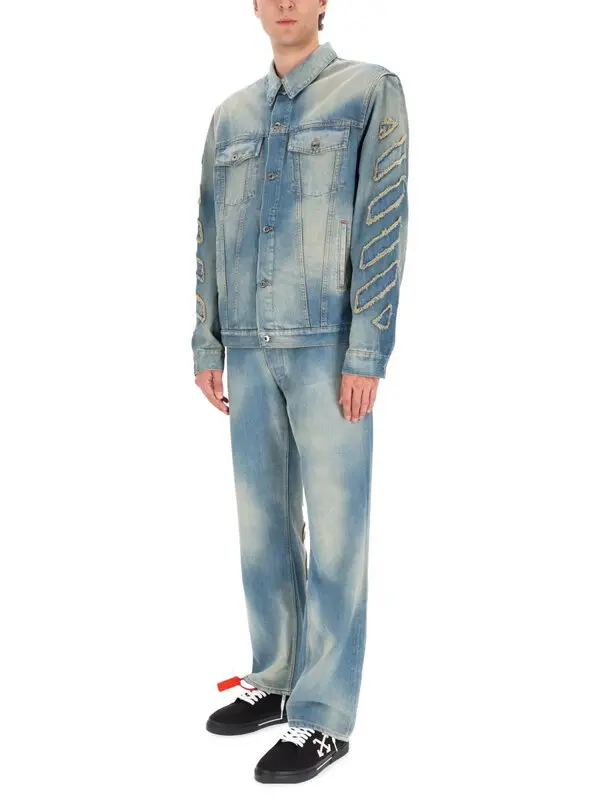 Off-White Diag Raw Patch Denim Jacket