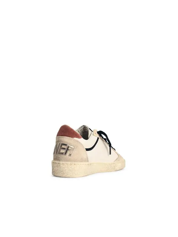 GOLDEN GOOSE Ball-star Leather And Suede Sneakers With Vintage Effect