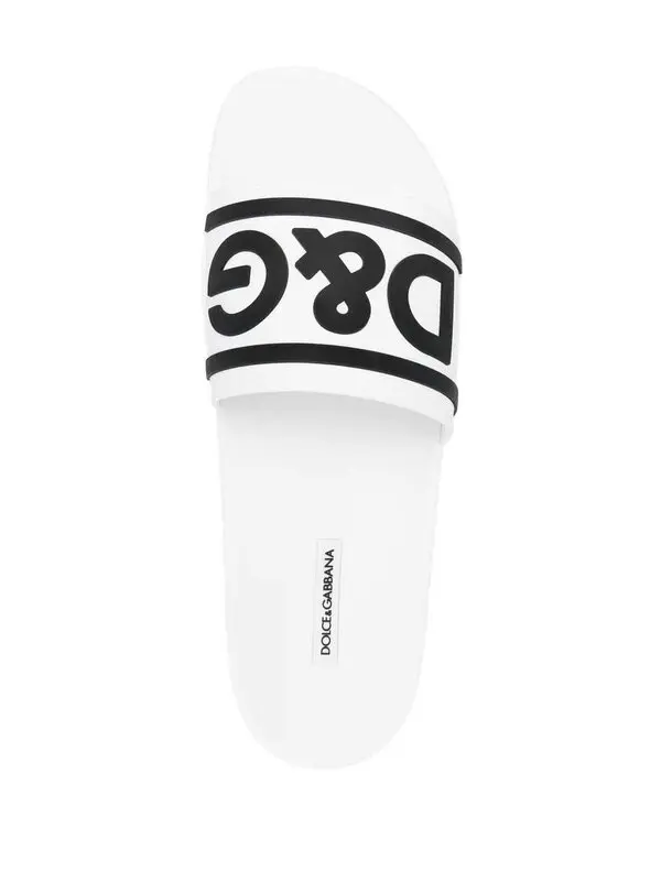 Dolce & Gabbana Rubber Slide Sandals - White
