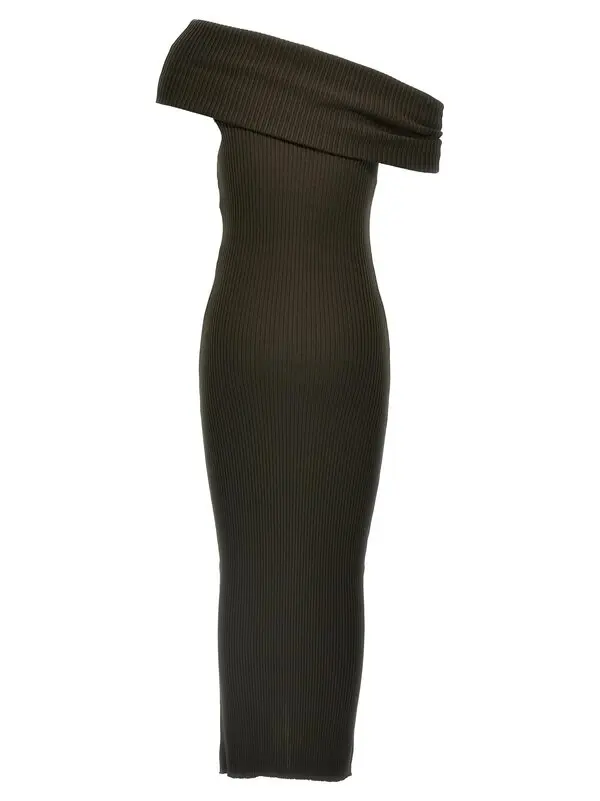 COURREGES Ribbed Viscose Blend One-shoulder Dress