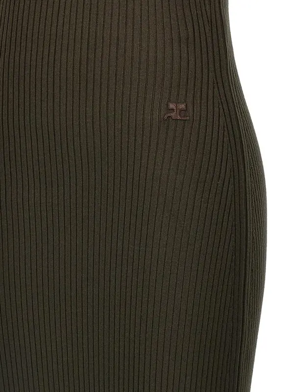 COURREGES Ribbed Viscose Blend One-shoulder Dress
