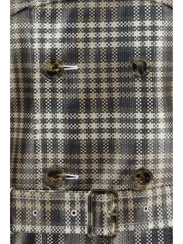 Burberry Double-breasted Foxfield Madras Trench Coat - Brown