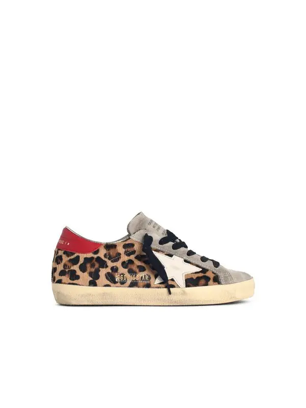 GOLDEN GOOSE Super-star Leopard Pony Leather Sneakers - Multicolor