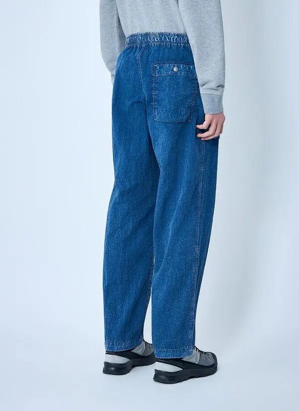 Stone Island Elasticated Waistband Denim Cargo Trousers - Blue