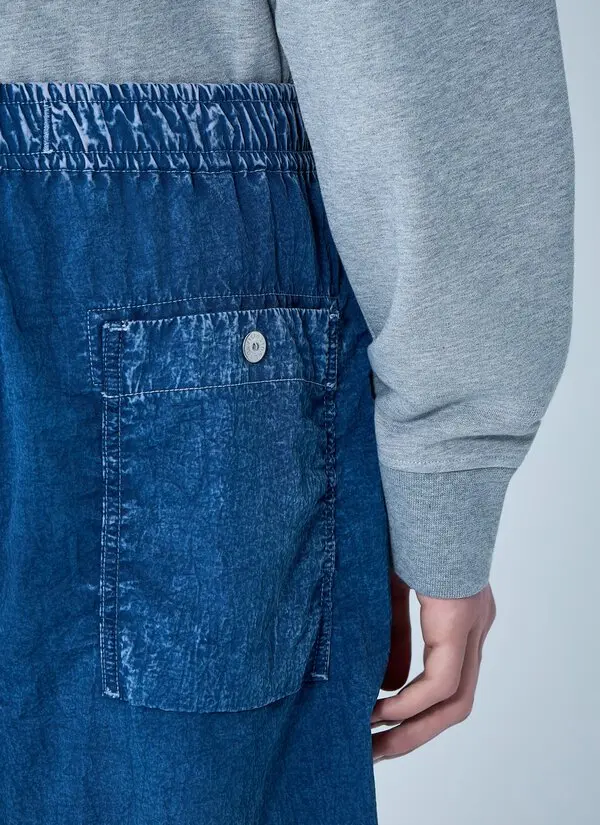 Stone Island Elasticated Waistband Denim Cargo Trousers - Blue