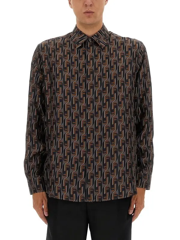 Fendi Printed Silk Shirt - Blue