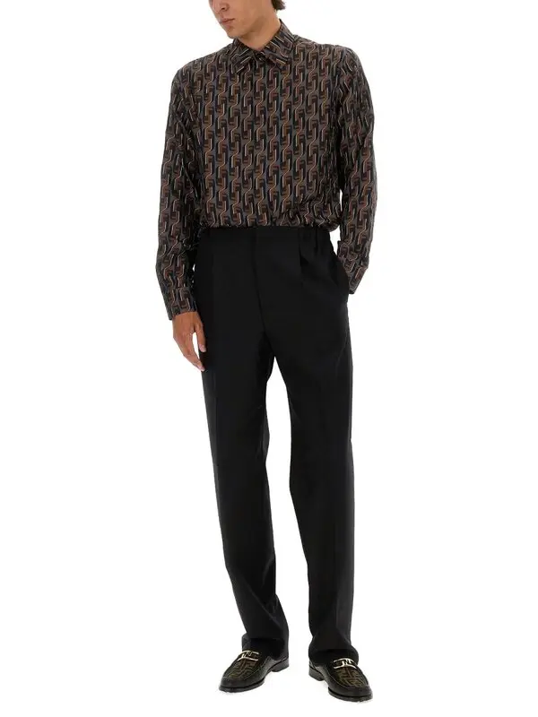 Fendi Printed Silk Shirt - Blue