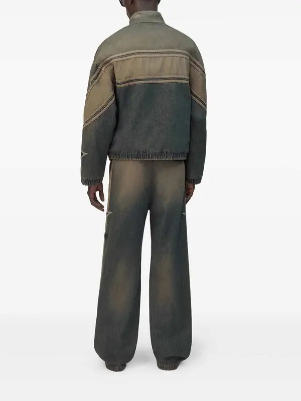 Amiri Jeans With Star Applique And Striped Detail - Blue