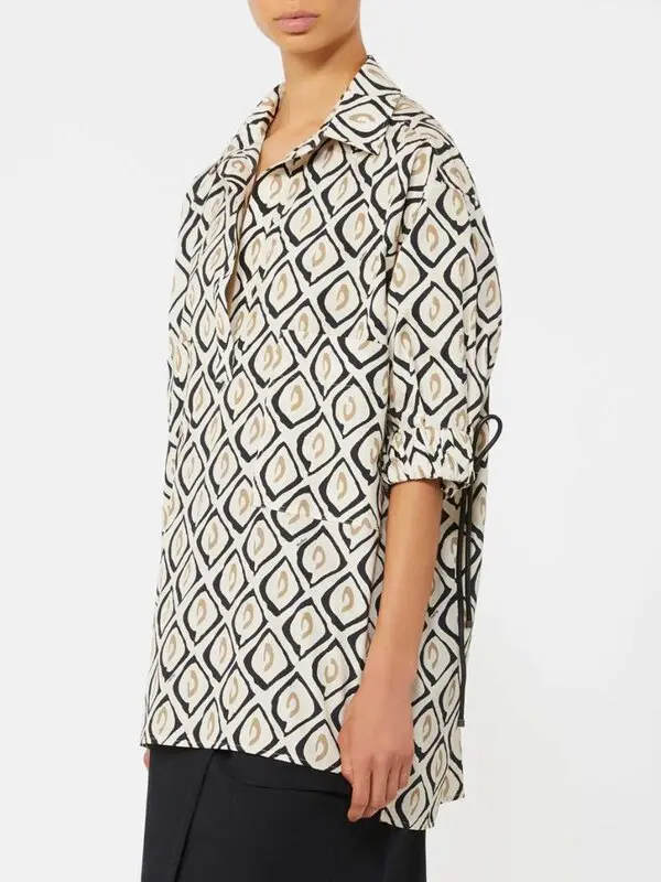 Max Mara Oversized Printed Poplin Shirt - Multicolor