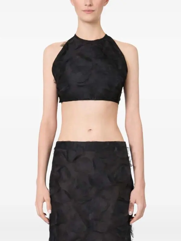 Max Mara Mxsfumetto Crop Top - Black