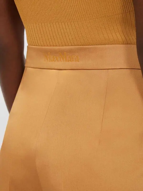 Max Mara Stretch Cotton Satin Shorts - Brown