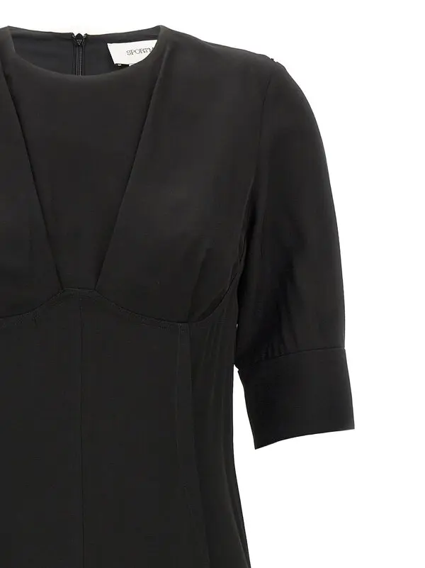 Sportmax Sele Viscose Crewneck Dress - Black