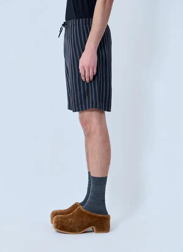 Dries Van Noten Piperi Striped Drawstring Shorts - Blue