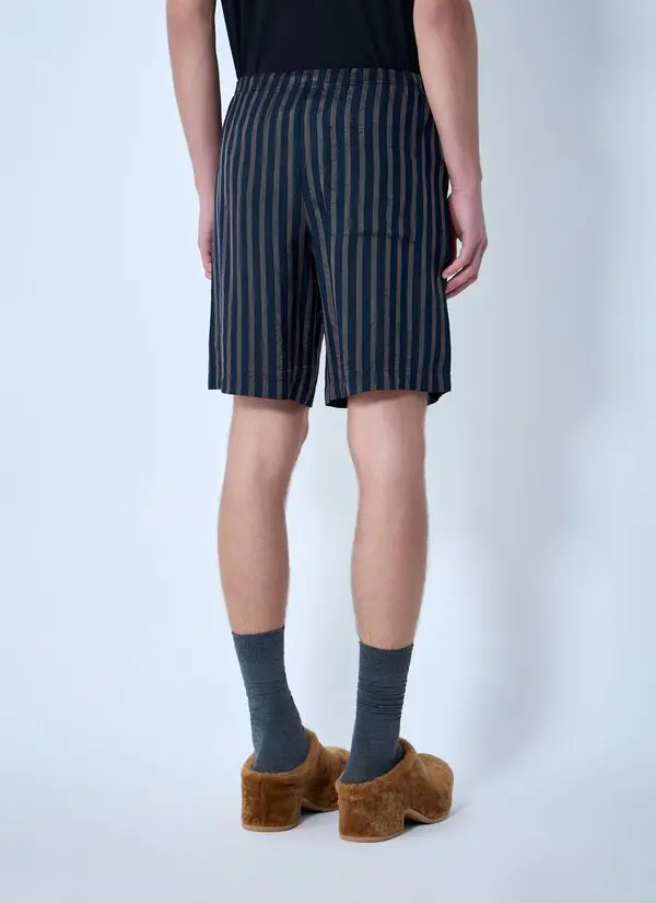 Dries Van Noten Piperi Striped Drawstring Shorts - Blue