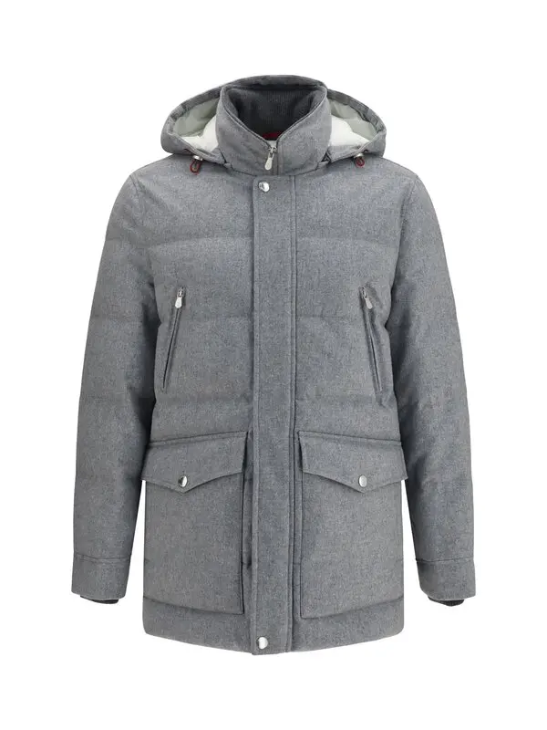Brunello Cucinelli Cashmere Down Jacket - Gray