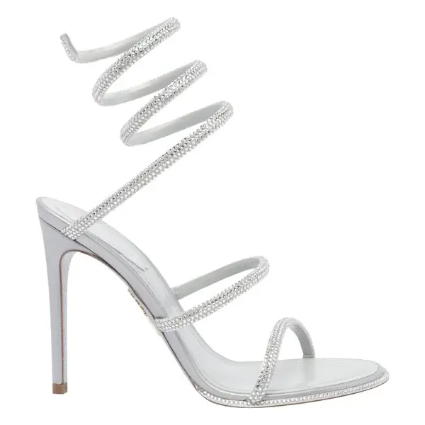 Rene Caovilla Embellished Stiletto Sandals - Silver
