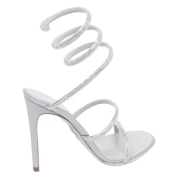 Rene Caovilla Embellished Stiletto Sandals - Silver
