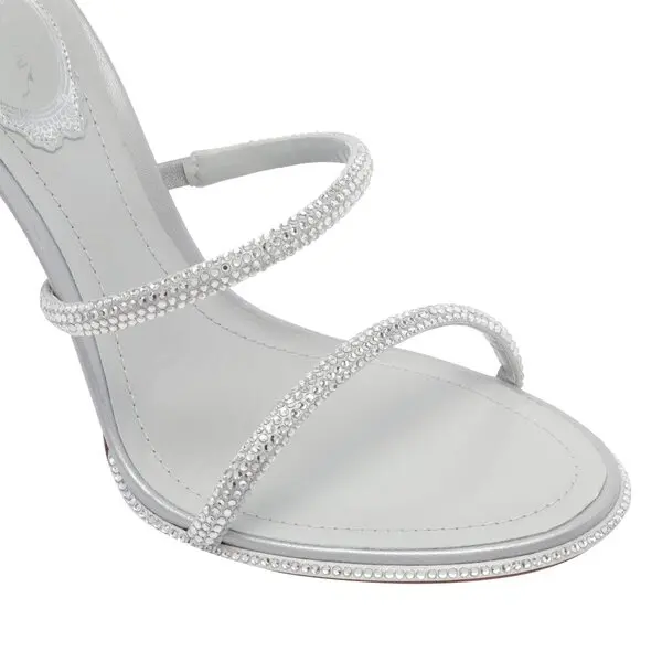 Rene Caovilla Embellished Stiletto Sandals - Silver