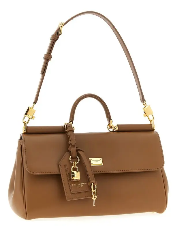 Dolce & Gabbana Medium 'my Sicily' Plongé Calf Leather Handbag - Brown