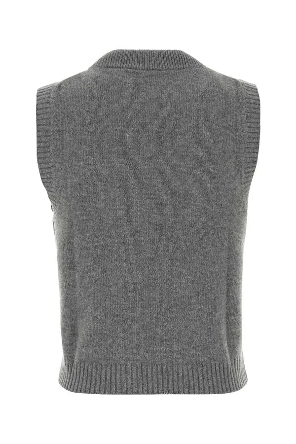 GANNI Grey Wool Blend Vest - Gray