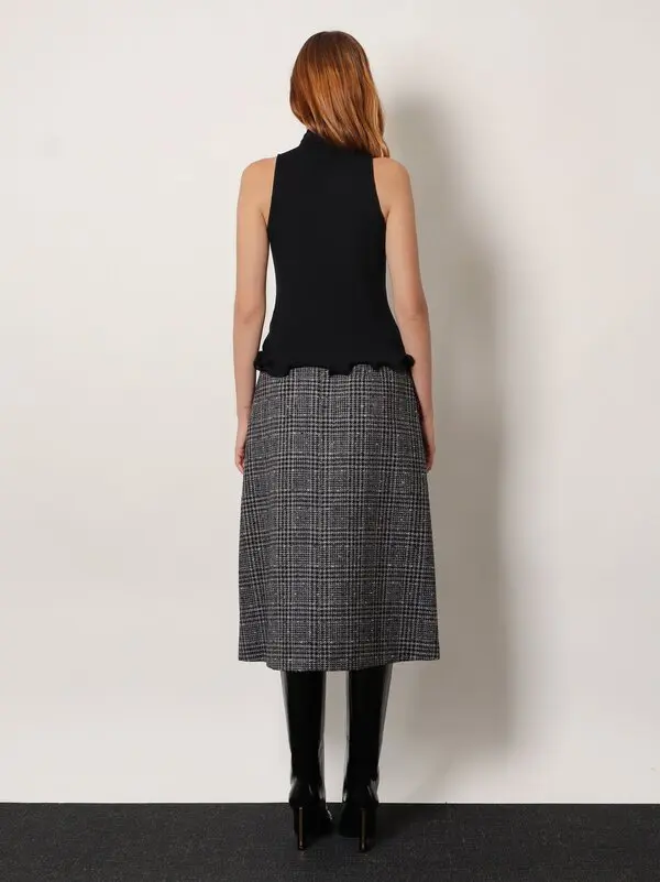 Fendi Ribbed Virgin Wool Turtleneck Sleeveless Top