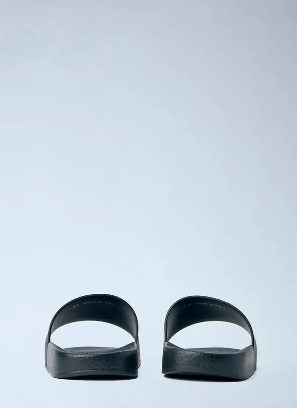 Moncler Basile Embossed Slide Sandals - Black