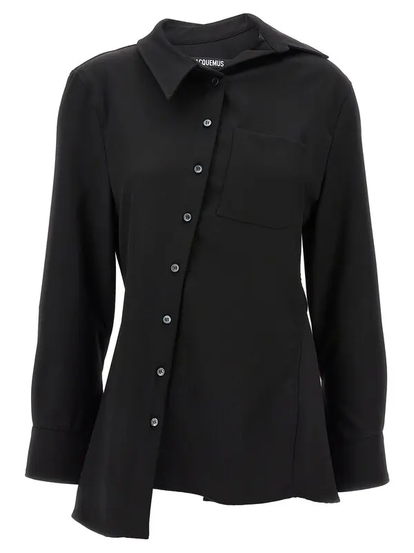 Jacquemus La Chemise Pablo Asymmetric Button Shirt - Black