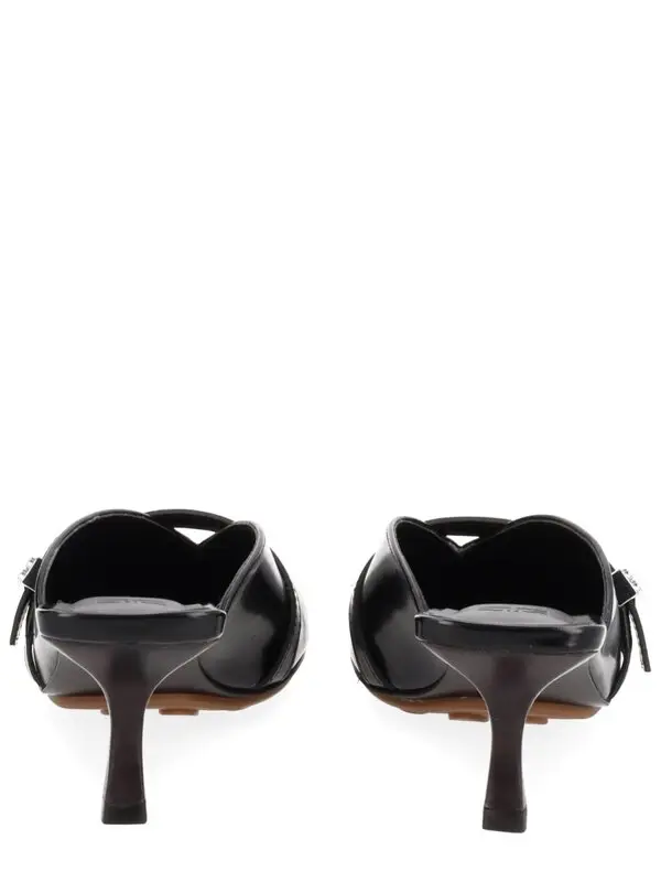 GANNI Buckled Heeled Mules - Black