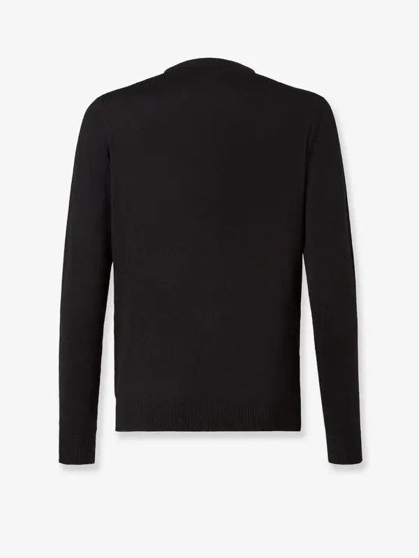 Fendi Virgin Wool Sweater With Ff Motif Pocket - Multicolor