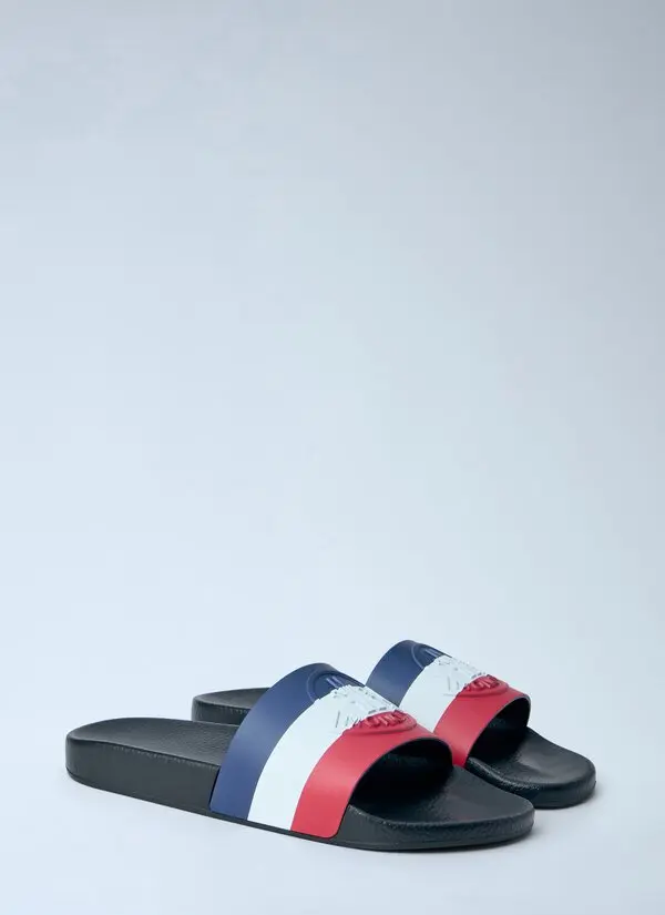 Moncler Basile Striped Slide Sandals