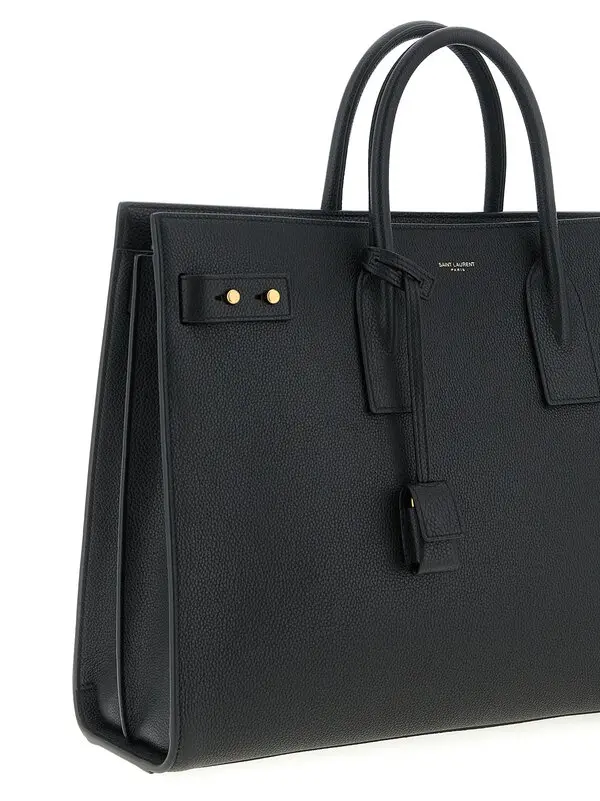 Saint Laurent Sac De Jour Leather Handbag - Black