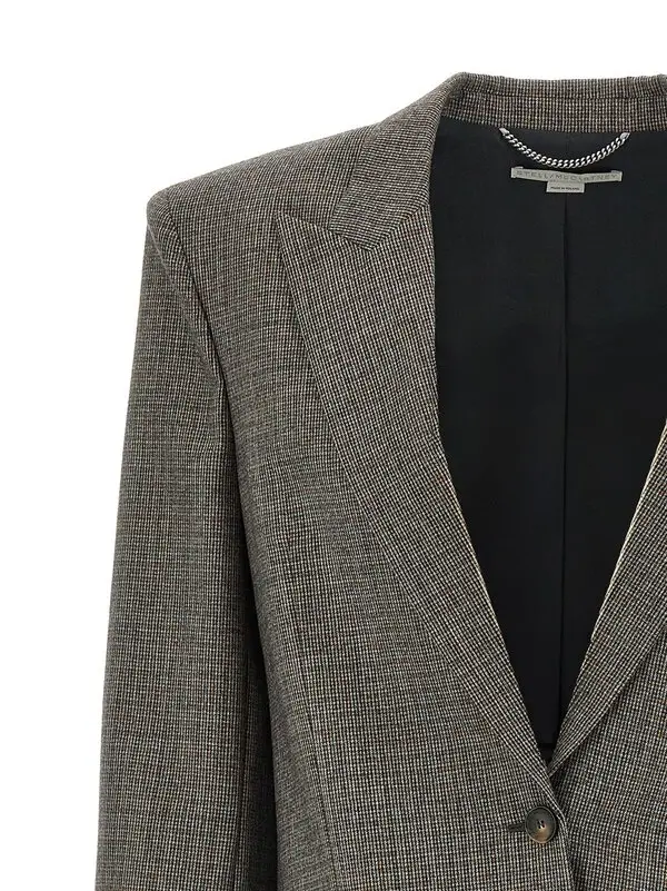 Stella McCartney Single-breasted Micro Houndstooth Blazer