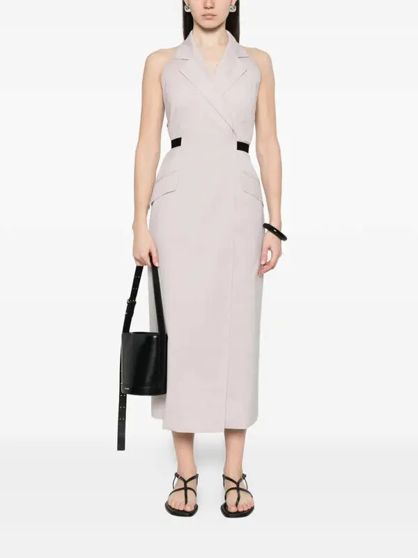 Max Mara Collared Sleeveless Midi Dress