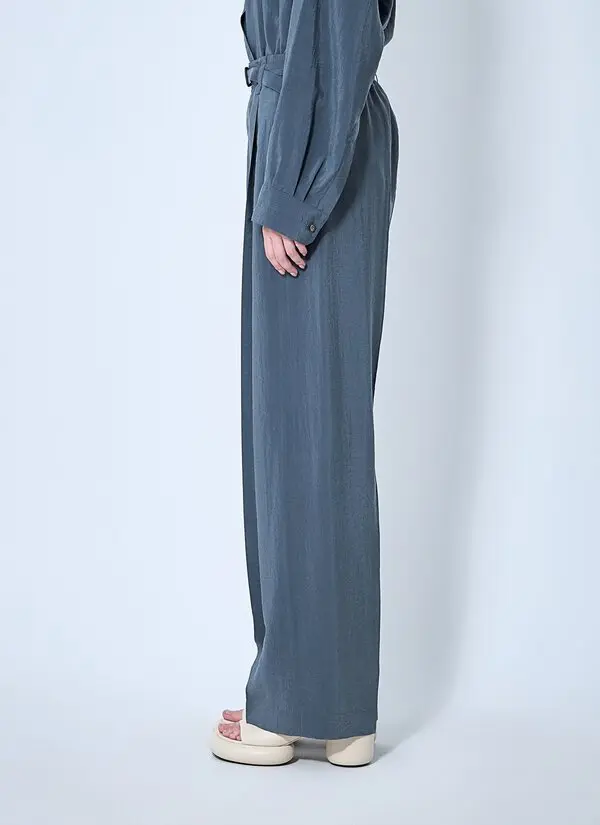 LEMAIRE Belted Silk-blend Pants