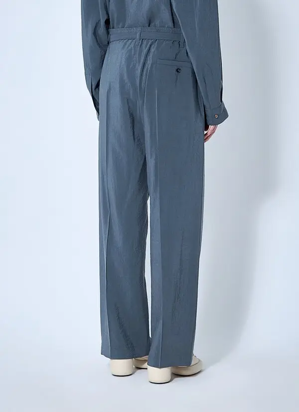 LEMAIRE Belted Silk-blend Pants