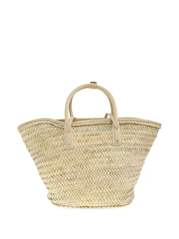 Jacquemus Soli Woven Raffia Tote Bag With Leather Trim - Multicolor