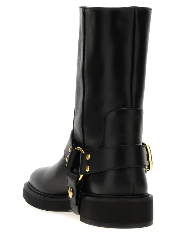 Valentino Garavani Vlogo Signature Leather Ankle Boots