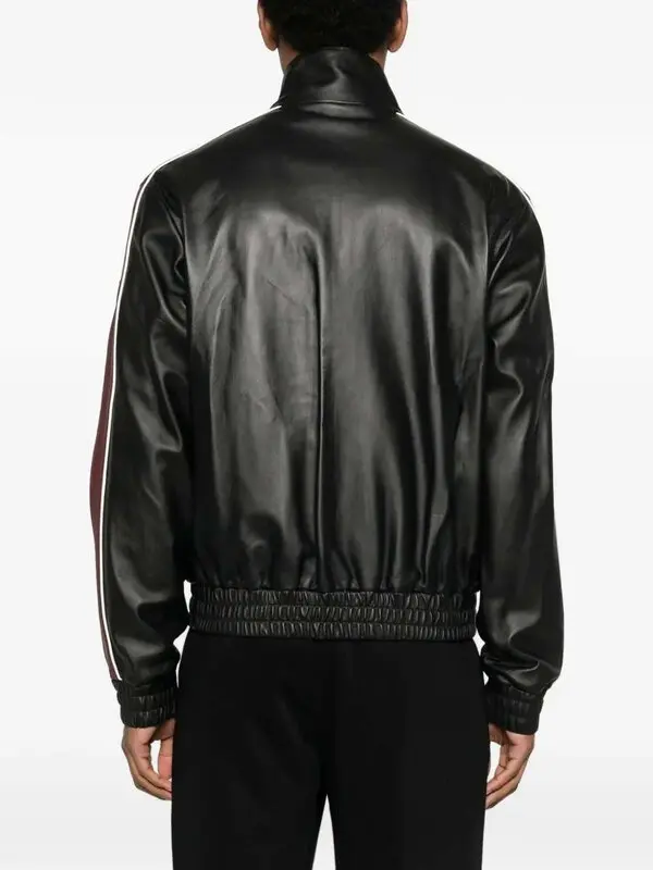 Casablanca Striped Leather Zip-up Jacket