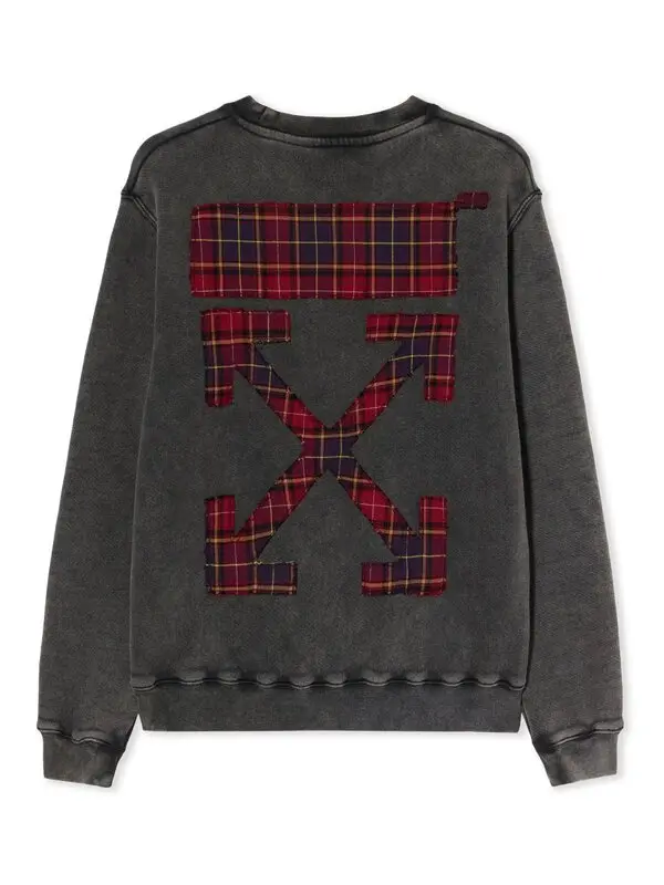 Off-White Check Flan Arrow Logo" Sweatshirt - Gray